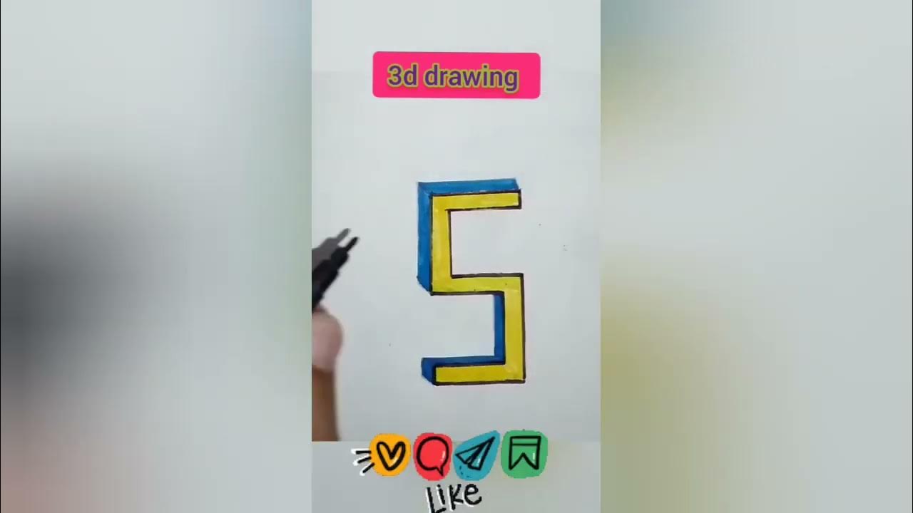 #how to draw 3d numbers drawing #satisfying #art #drawing #shorts # ...