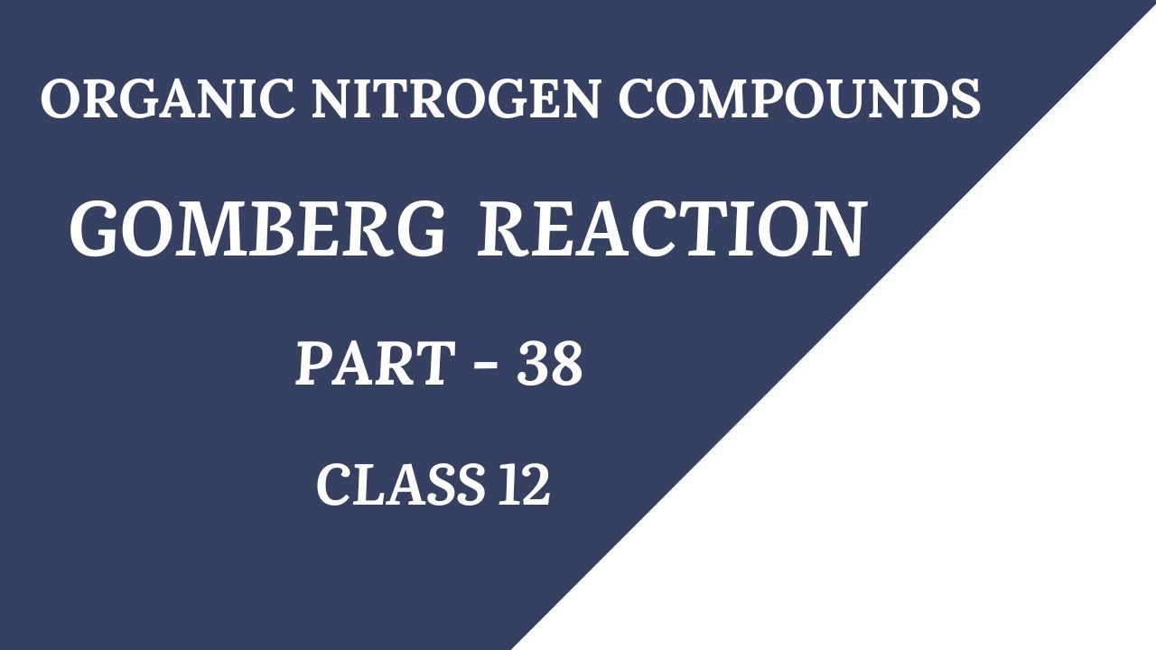 Gomberg Reaction | Organic Nitrogen Compounds | C -13 | Part 38 | Class ...