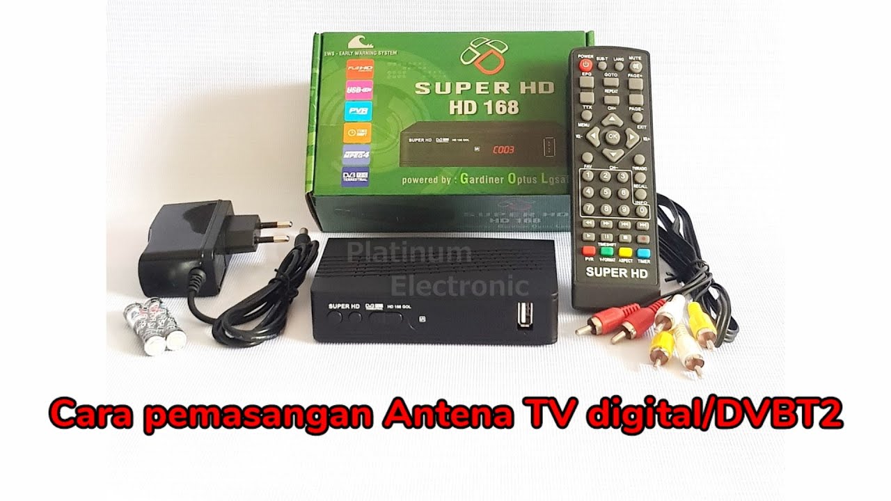 Cara memasang antena tv digital/DVBT2 Super HD 168 - YouTube