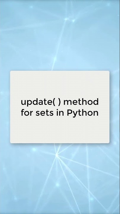 How to implement update( ) method for sets in Python #pythonshot #python3 #shortvideo #shorts # ...
