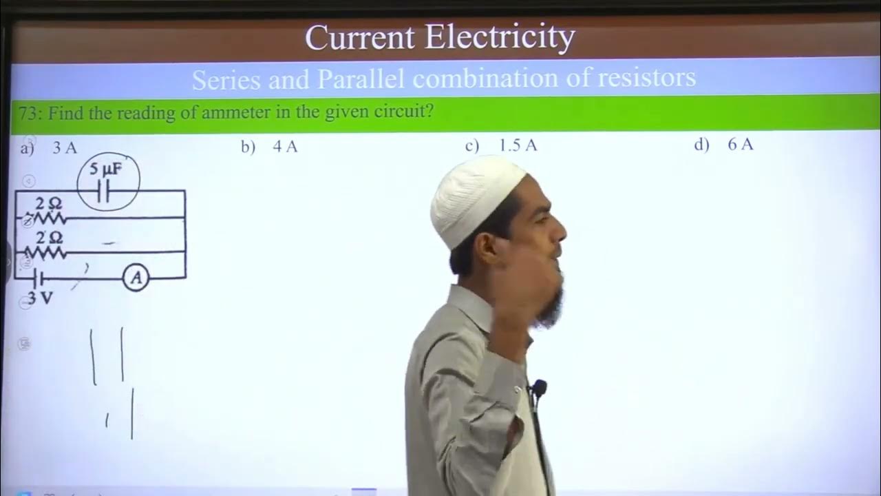 73. find the reading of ammeter in the given circuit? {neet guide | Current electricity | NEET ...