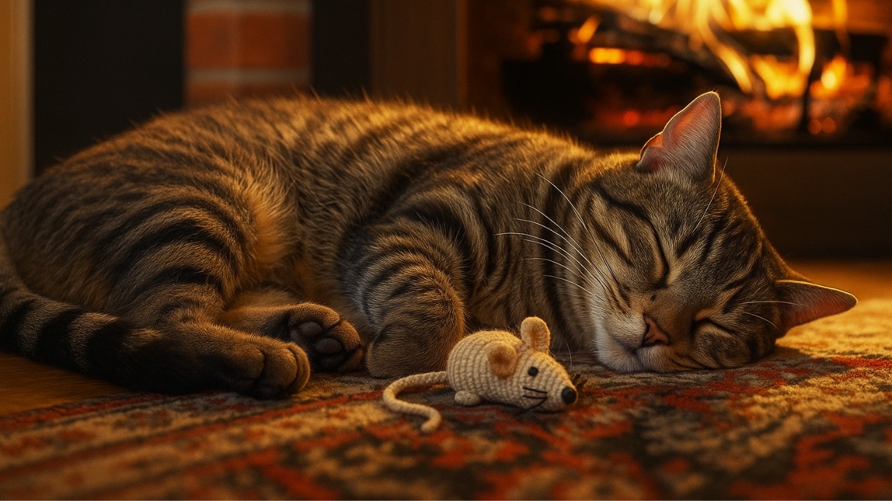 Insomnia Relief - Gentle Cat Purring and Fireplace Ambience for ...