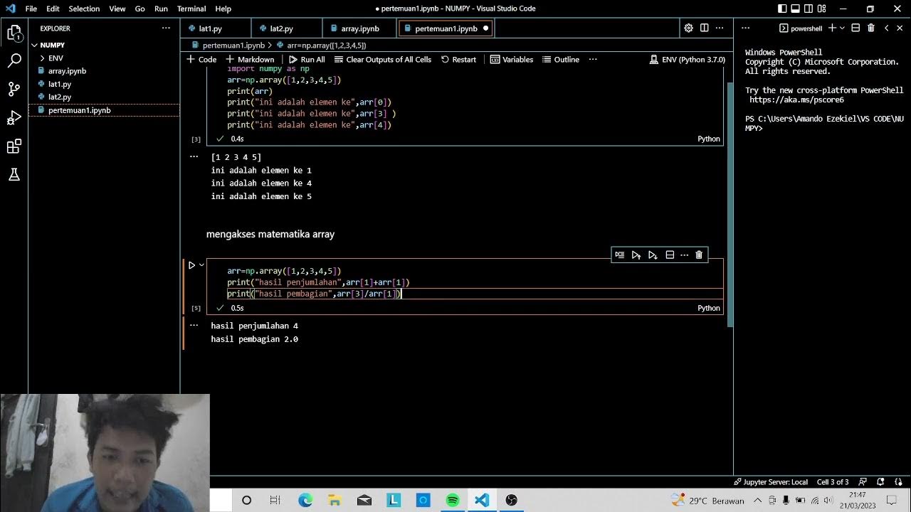 Latihan Numpyindex Array Youtube