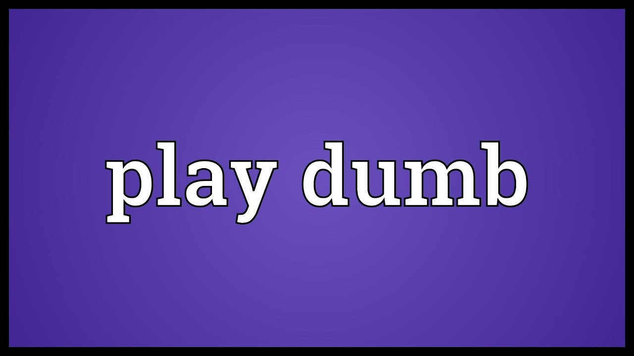 Play Dumb Meaning YouTube