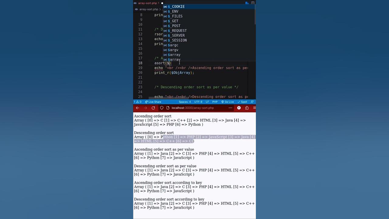How to Use the PHP Array Sort Function to Organize Your Data Efficiently | Geekboots - YouTube
