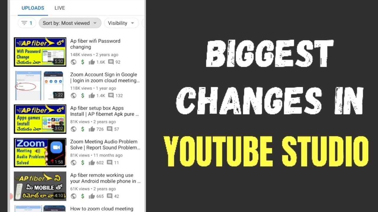 Biggest Changes In Yt Studio | YouTube Studio Update | Dislike ...