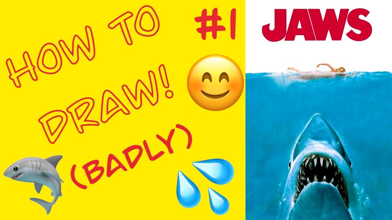 How To Draw (Badly) #1: Jaws (1975) #drawing #movie #tutorial - YouTube