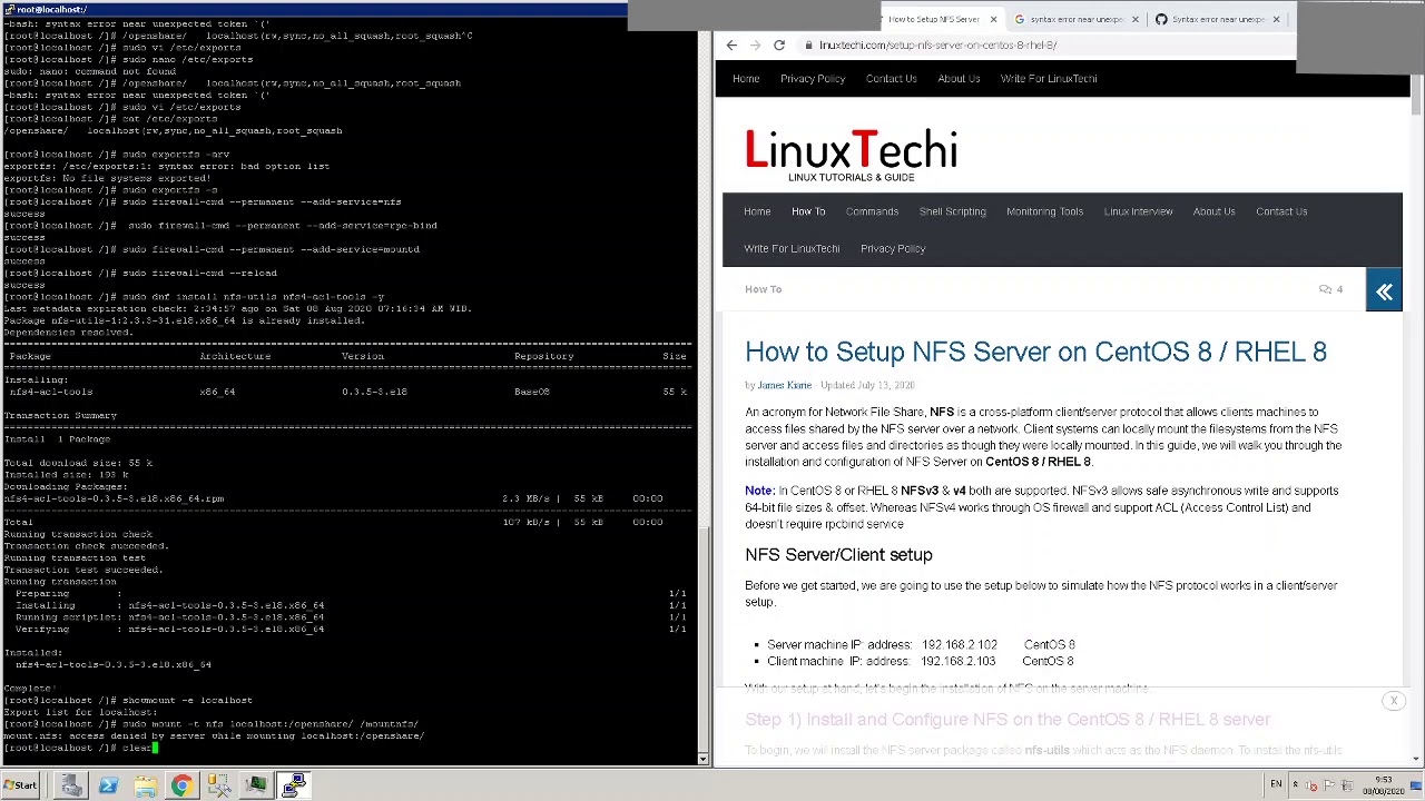 Install NFS on CentOS 8 2 - YouTube