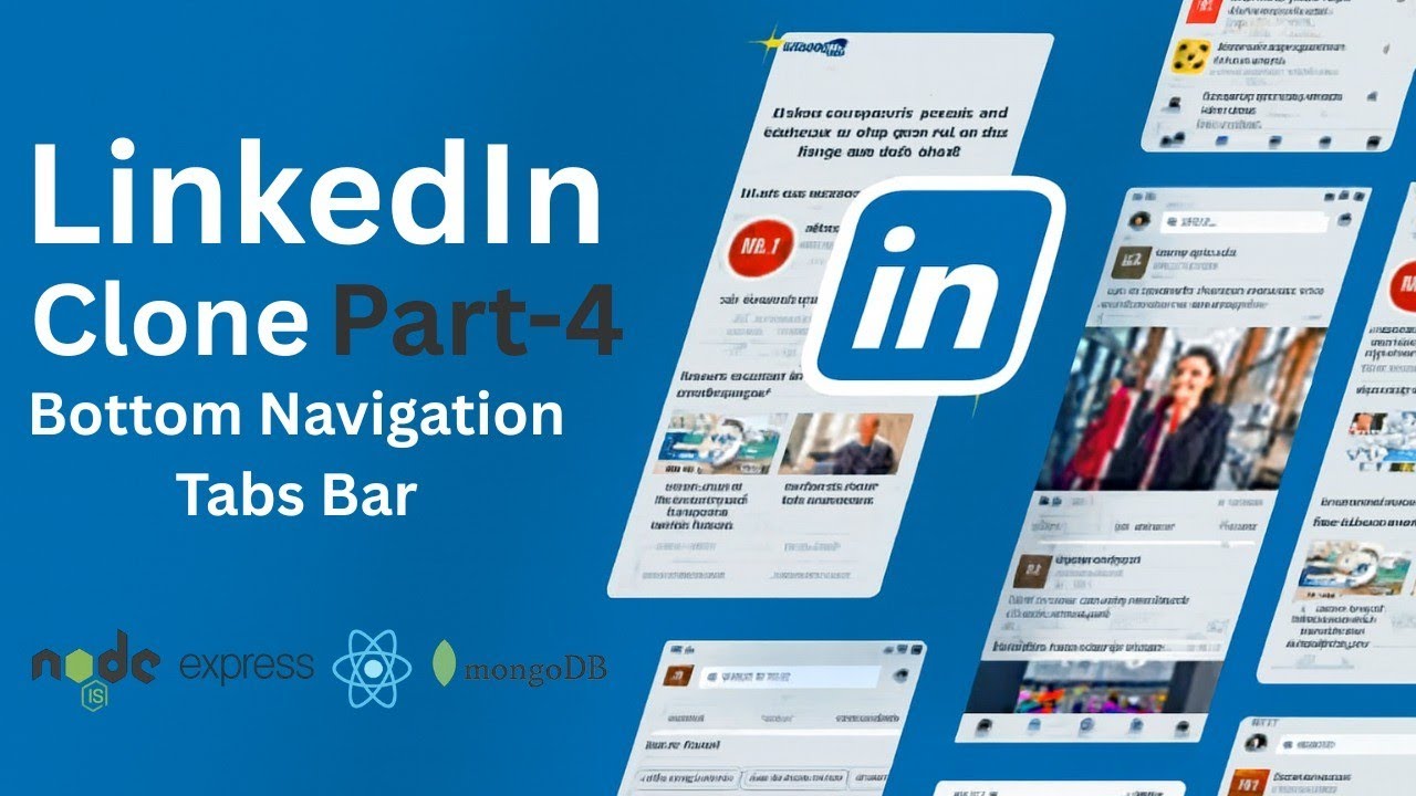 LinkedIn Clone With React Native | Bottom Navigation Tabs Bar | Part 4 ...