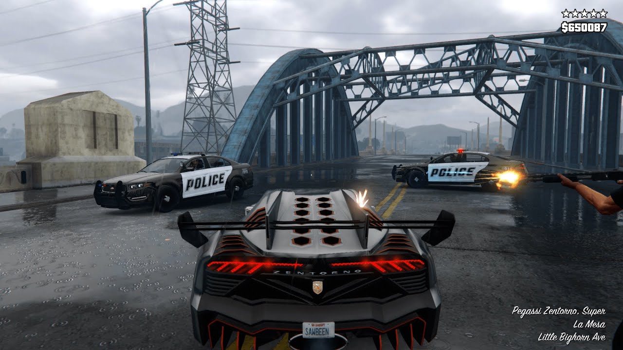 GTA 5: FIVE STAR POLICE CHASE [ULTRA REALISTIC GRAPHIC MOD] - YouTube