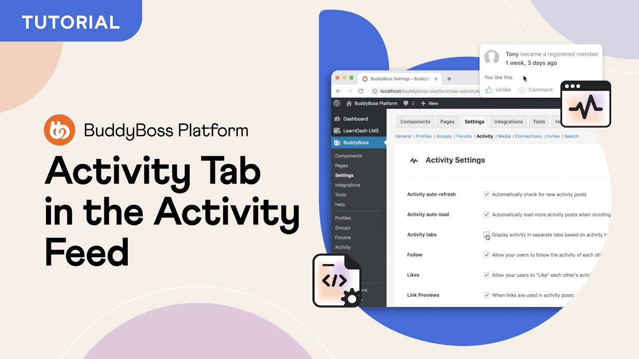 Enable Activity Tabs in your Activity Feed | BuddyBoss Platform - YouTube