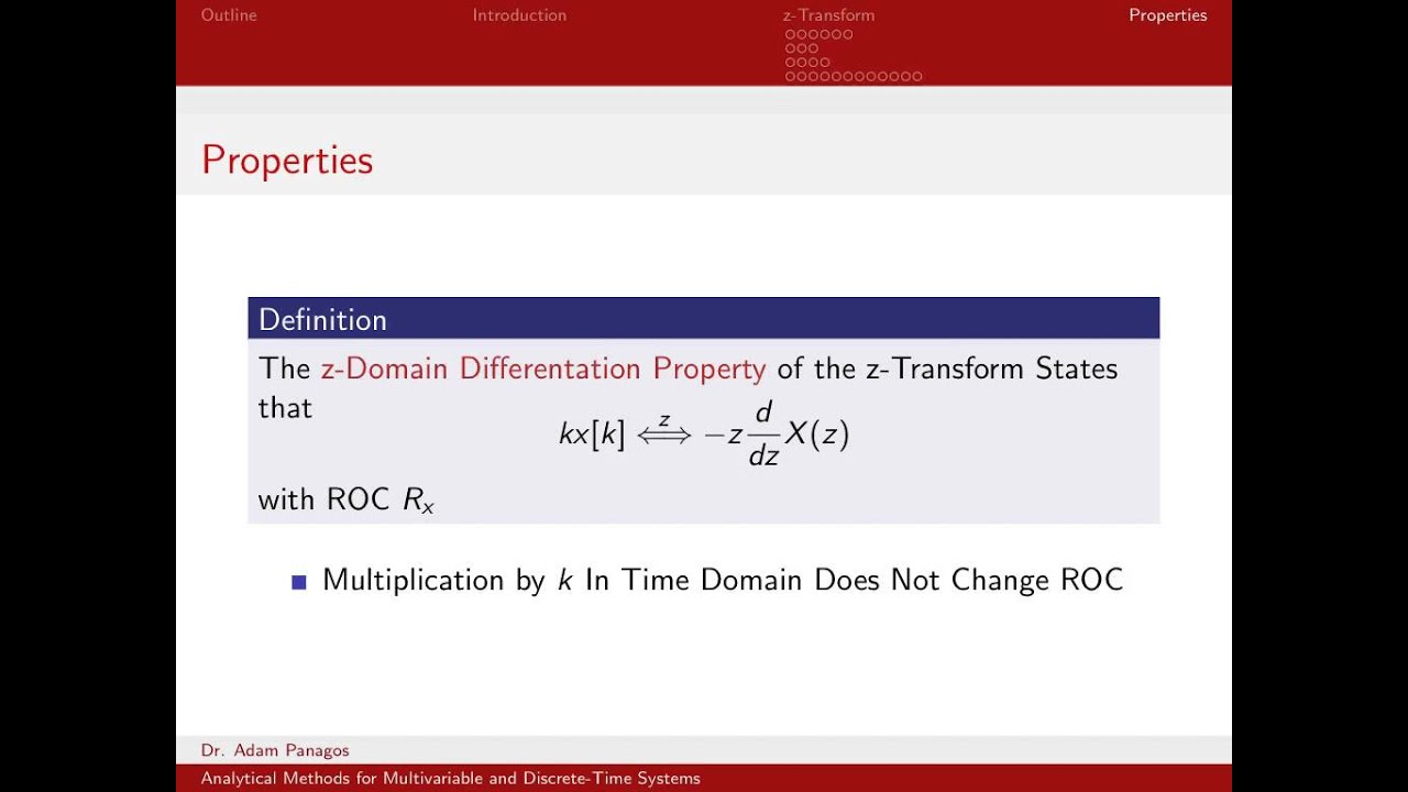 Z-Transform Properties (Convolution, Differentiation, Initial and Final ...