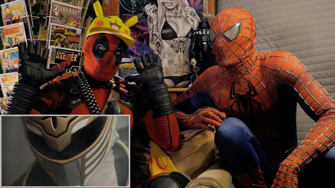 WHITE RANGER vs SCORPION - REACTION SPANDEX - with SPIDER-MAN and ...