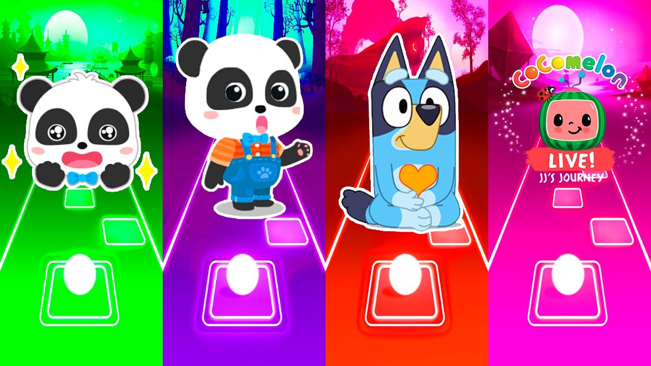 BabyBus: Kiki vs Miumiu vs Bluey vs Cocomelon Live | 😻 Tiles Hop EDM ...