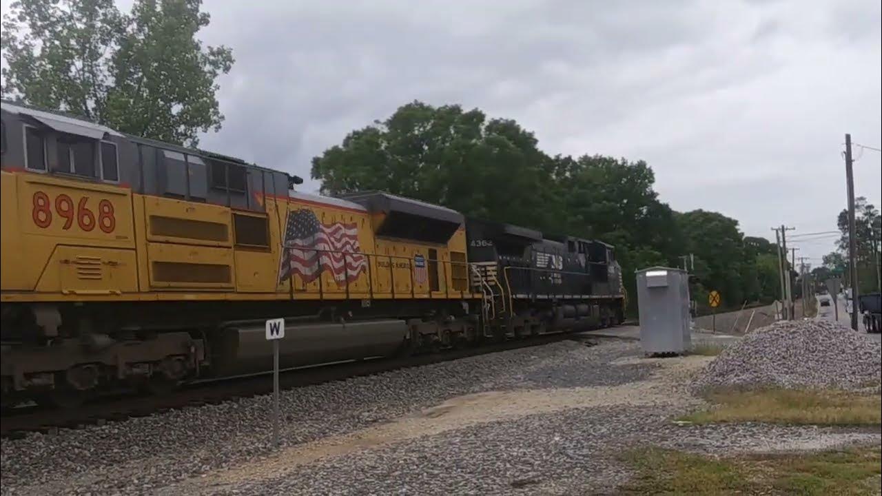 UP 8968 trails on 243 in Monarch, SC - YouTube
