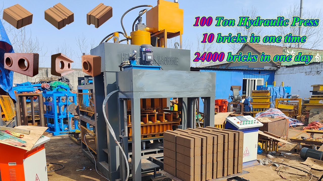 100 ton hydraulic press automatic soil earth mud cement interlocking ...