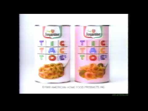 1989 Chef Boyardee Tic Tac Toe's Commercial - Nothing More Appetizing ...