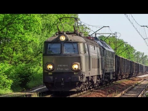 Unikatowy Byk ET22-143 + BR232-457 CTL Logistics z węglarkami w słoneczny poranek na Węglówce ...