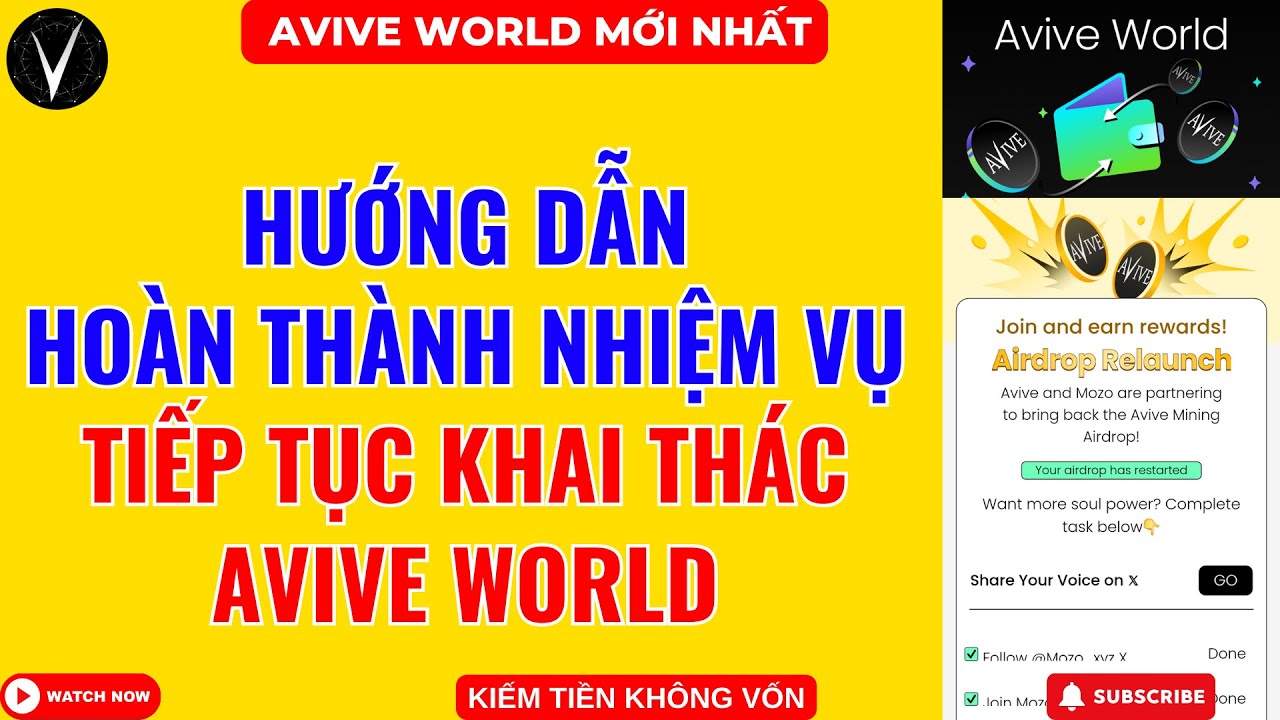 Avive World - Hoàn Thành Nhiệm Vụ Để Nhận Airdrop Trên Avive World - YouTube