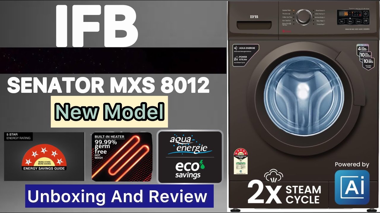 IFB 8 Kg 5 Star AI Powered Fully Automatic Front Load Washing Machine Senator mxs 8012 best ...