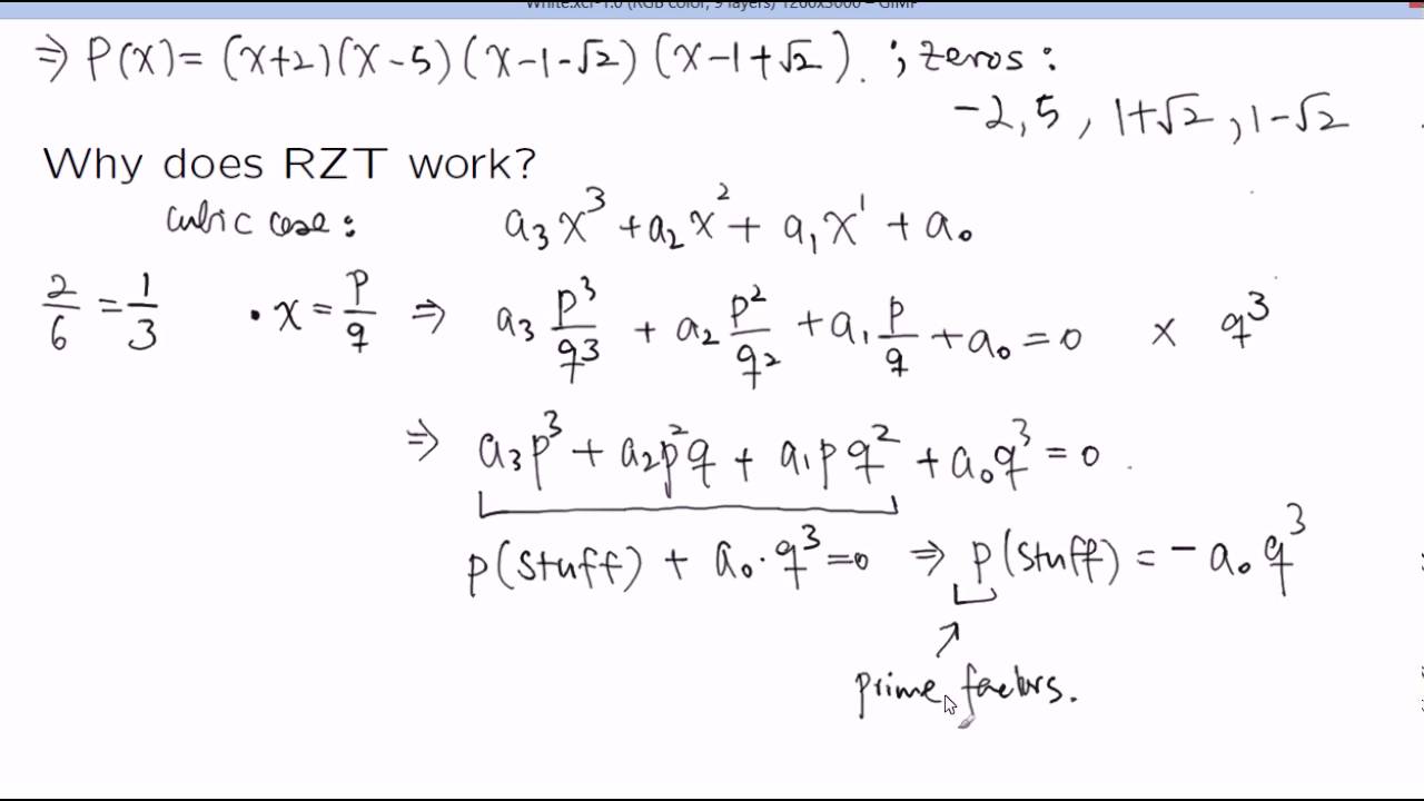 Rational Zero Theorem Proof Youtube