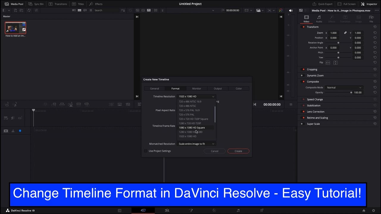 How to Change the Timeline Format in DaVinci Resolve Step by Step ...