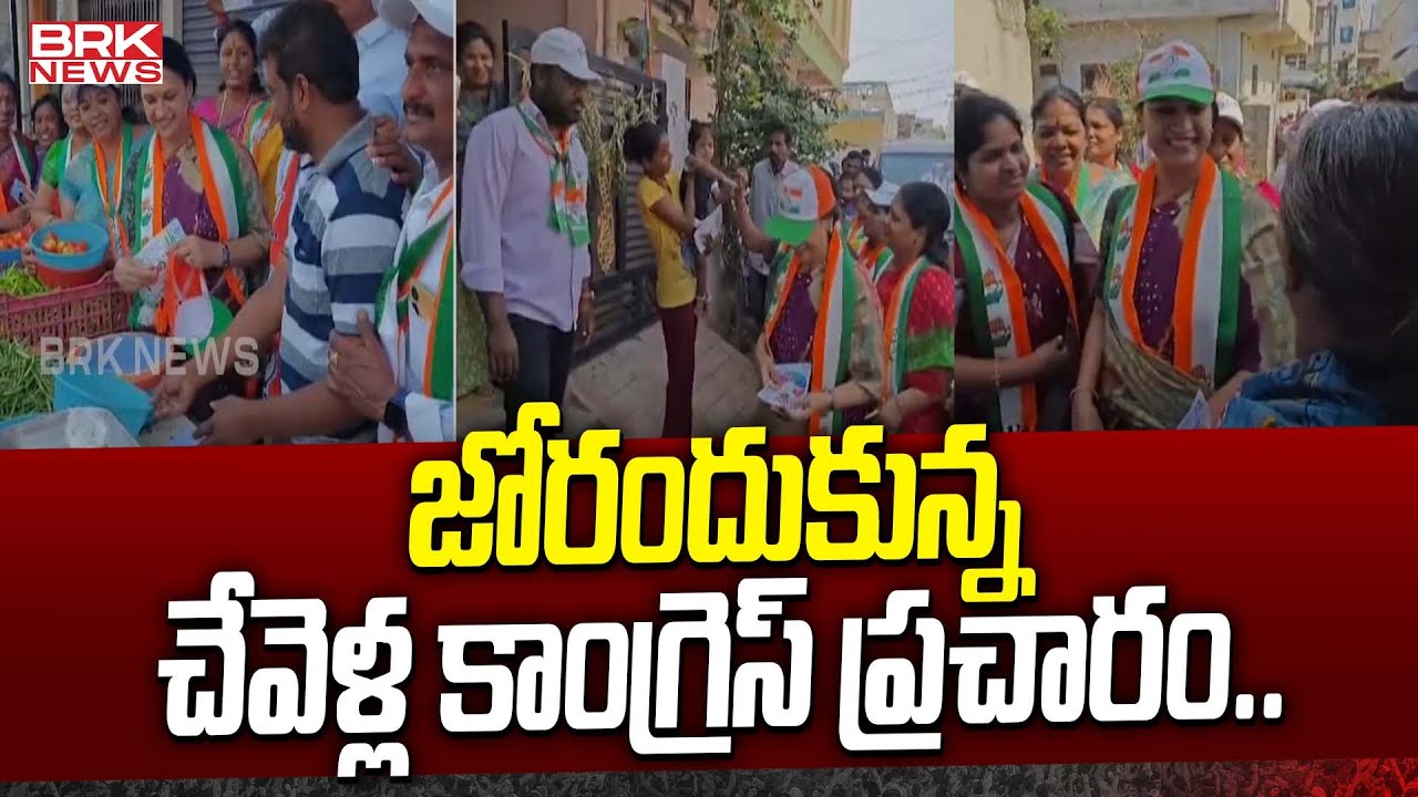 Congress MP Candidate Ranjith Reddy Wife Sitha Reddy Election Campaign ...