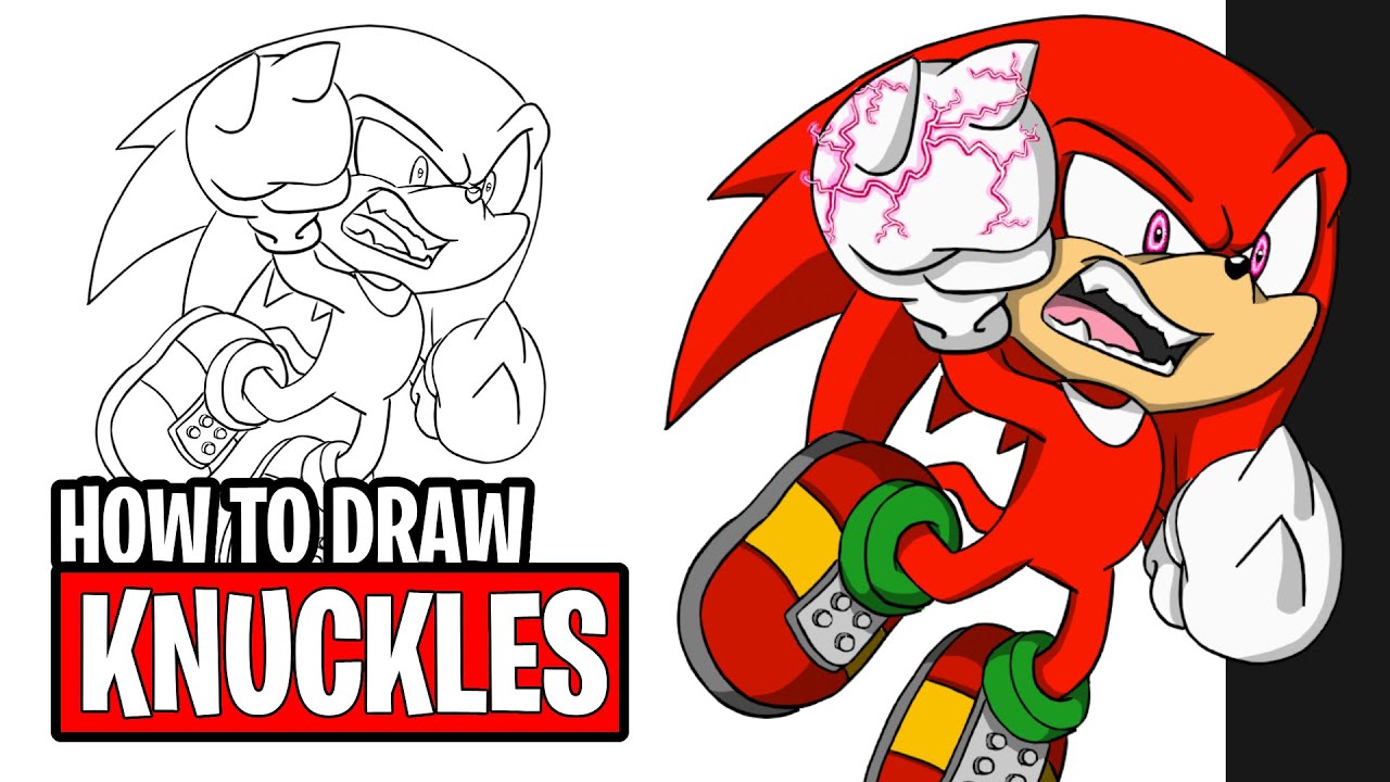 Cum sa il desenezi pe Knuckles | How to draw Knuckles from Sonic 2 ...