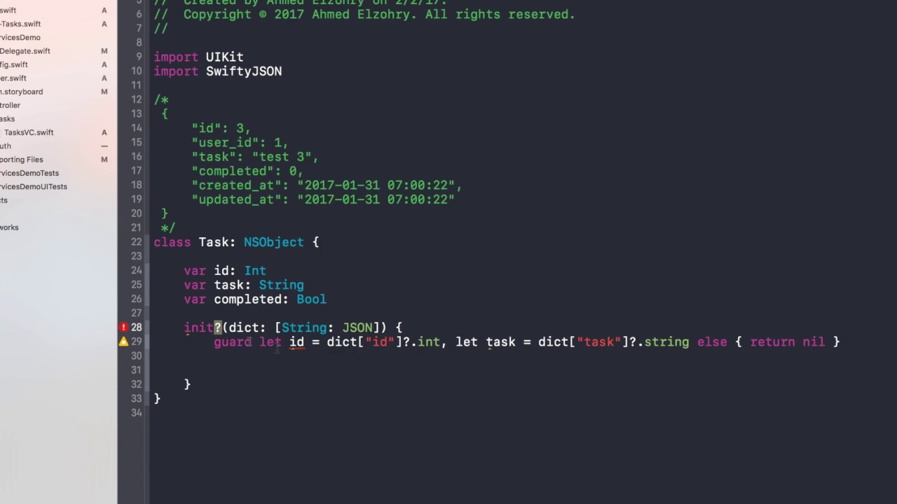 Ios And Web Services Alamofire Swiftyjson Part7 Youtube