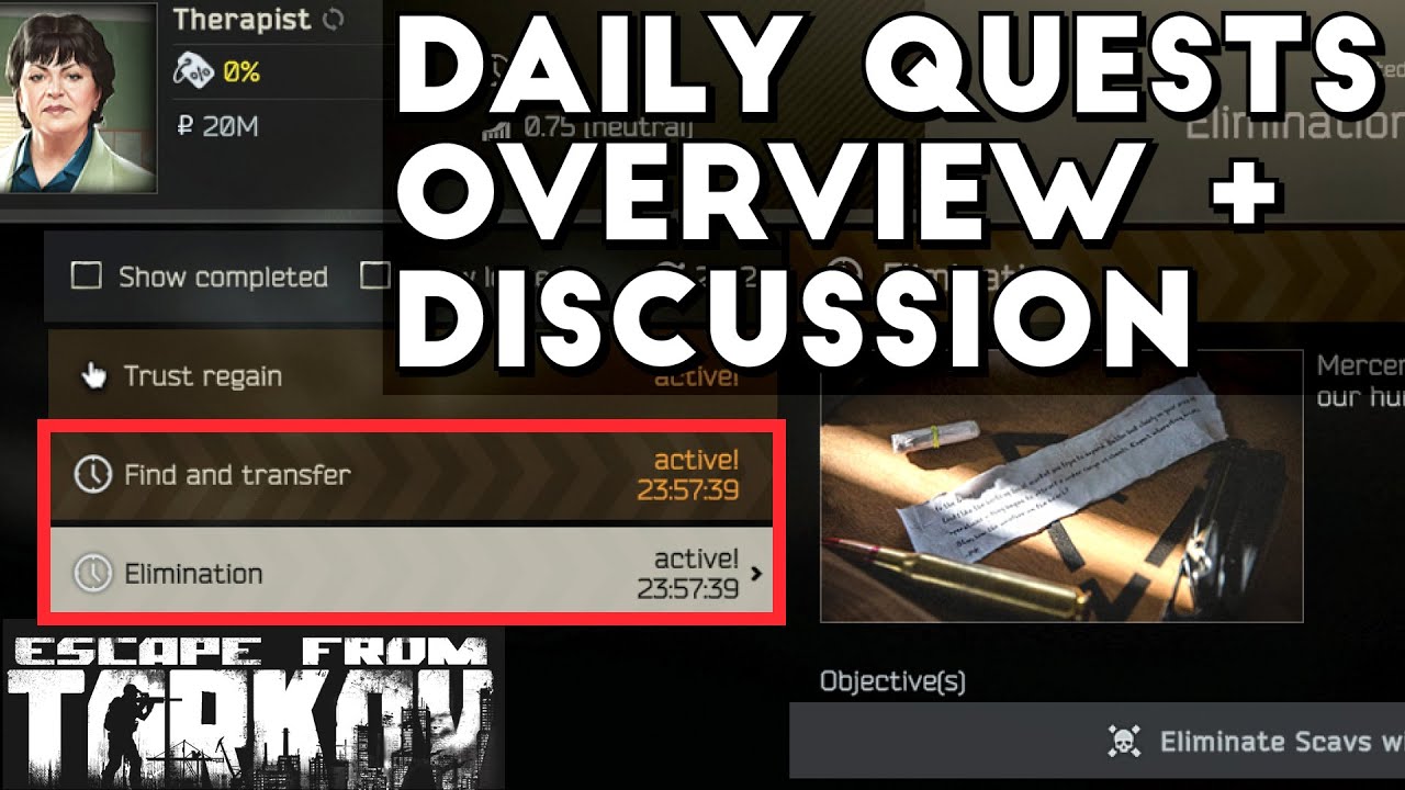 Daily Quests Are Finally Here! - Escape From Tarkov - YouTube