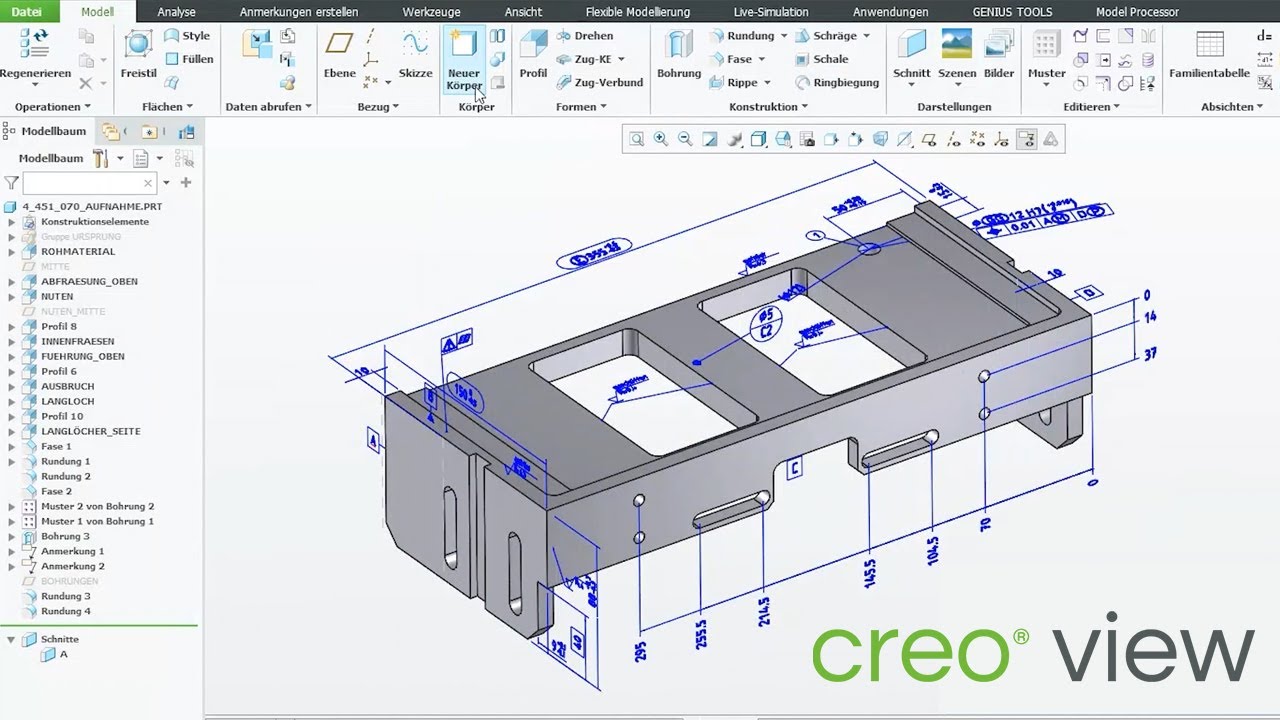 3D-Anmerkungen aus Creo Parametric in Creo View Express anzeigen - YouTube