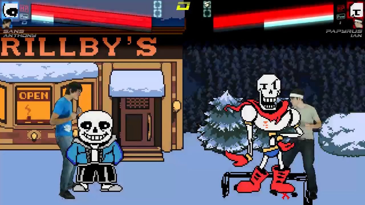 Mugen Battle - Sans and Anthony VS Papyrus and Ian - YouTube