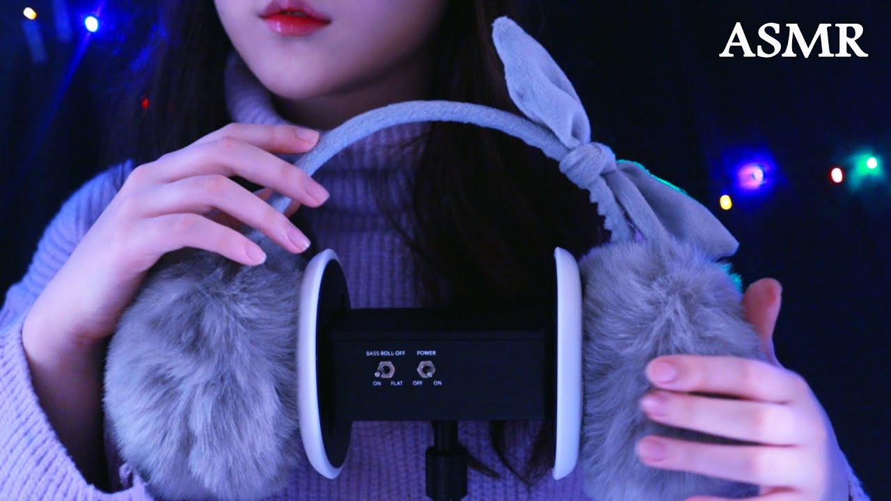 ASMR Humming & Fluffy Earmuff Rubbing🎵 | Scratching, Ear cupping ...