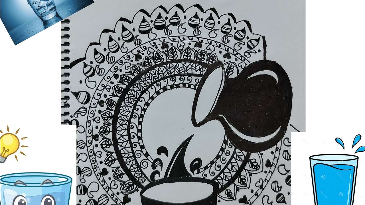 How to draw Mandala Glass design|Mandala Glass design|Sushmita's Art ...