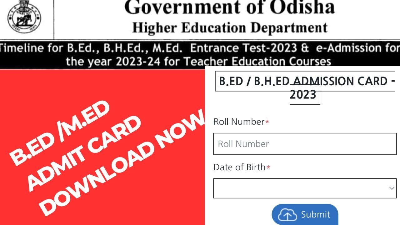 ଆସିଗଲା B.ed admit card 2023 କେମିତି ଚେକ୍ କରିବେ || B.ed Admit card out ...