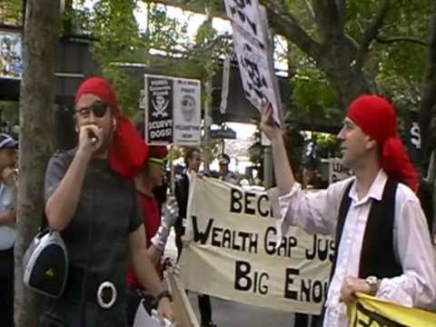 Pirates protest at Forbes Global CEO Conference - YouTube