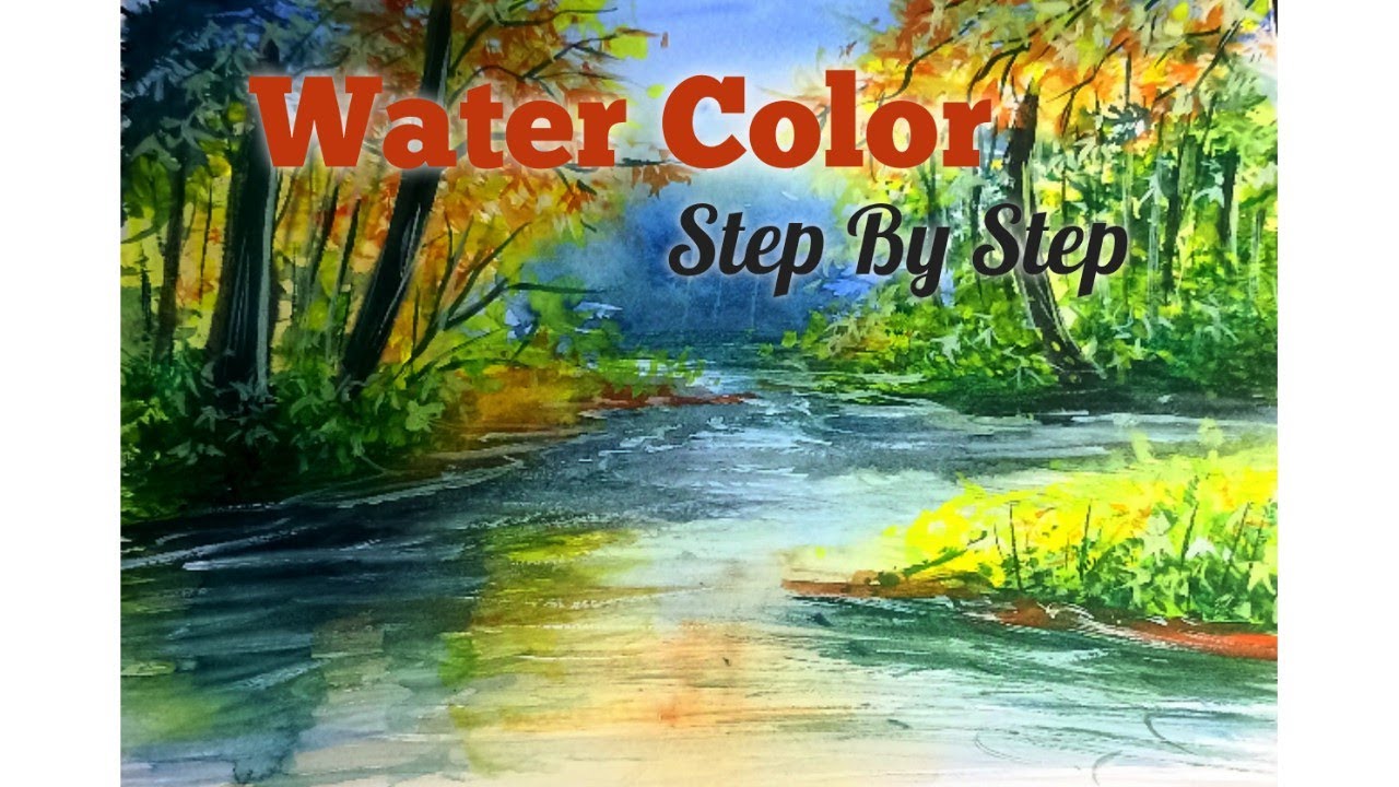 Water Color Scenery ll Step by step - YouTube