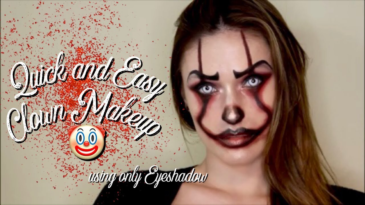 Quick & Easy CLOWN Makeup - using ONLY EYESHADOW | 2023 | Last Minute ...