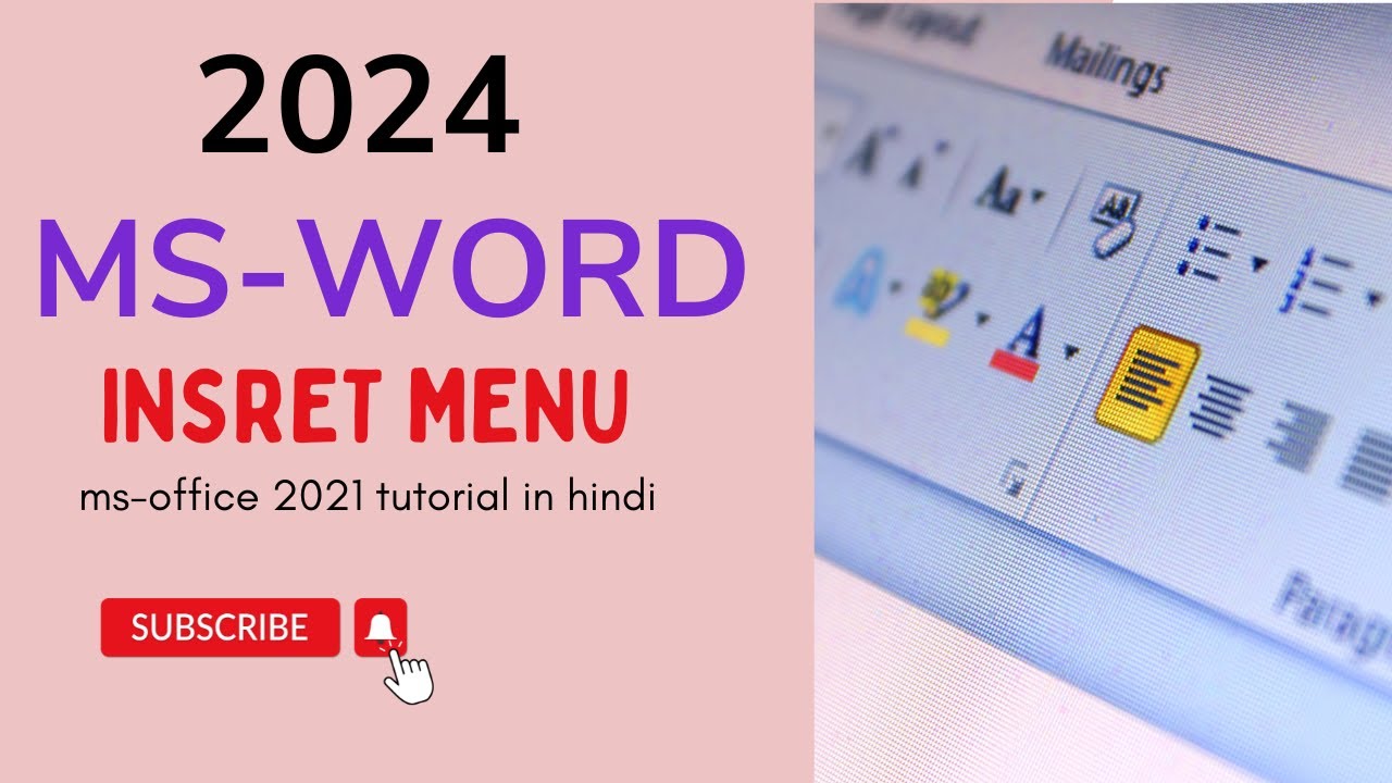 Learn MS-Word Insert Menu #insret #winwordclass #learnwinword - YouTube