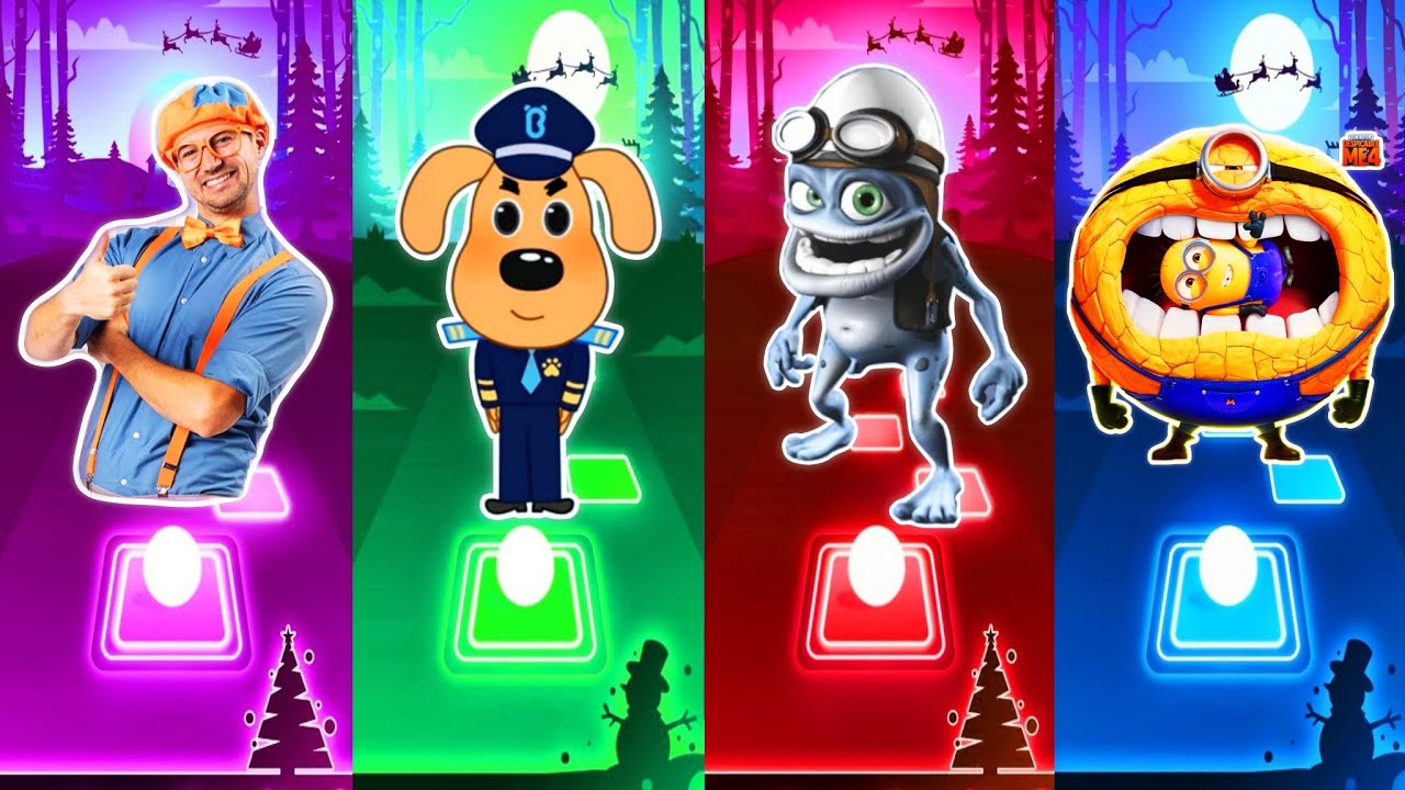 Blippi 🆚️ Sheriff Labrador Crazy Frog 🆚️ Despicable Me 4 🎶 Tiles Hop ...
