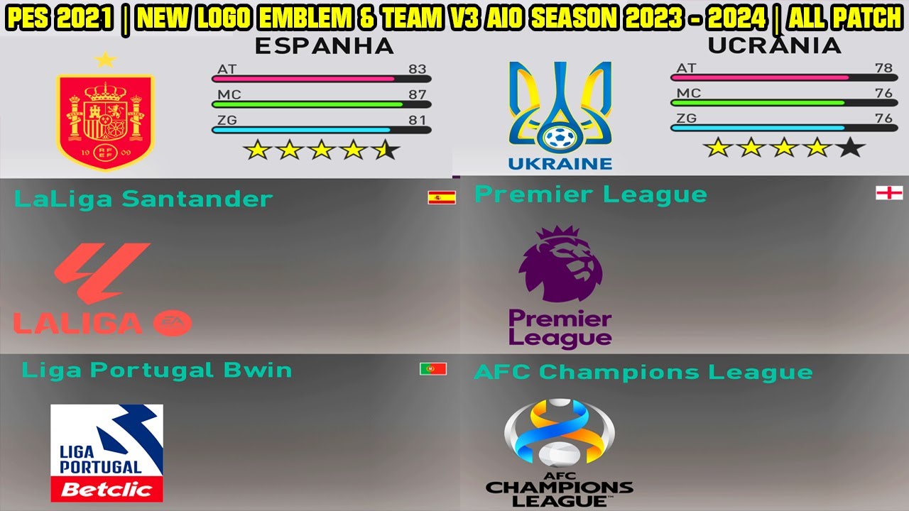 PES 2021 | NEW LOGO EMBLEM & TEAM V3 AIO SEASON 2023 - 2024 | ALL PATCH ...