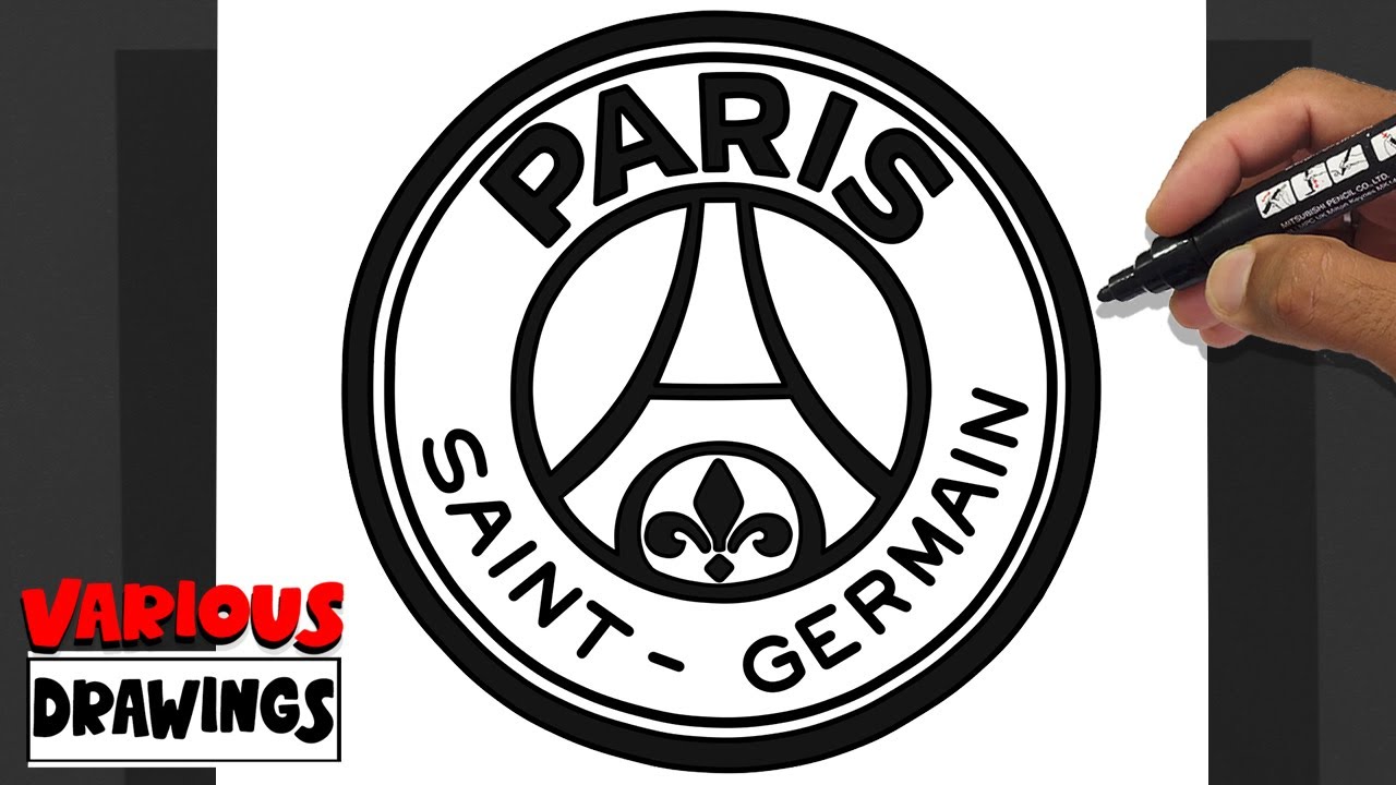 How To Draw PSG Champions League UEFA 2025 - Logo - YouTube