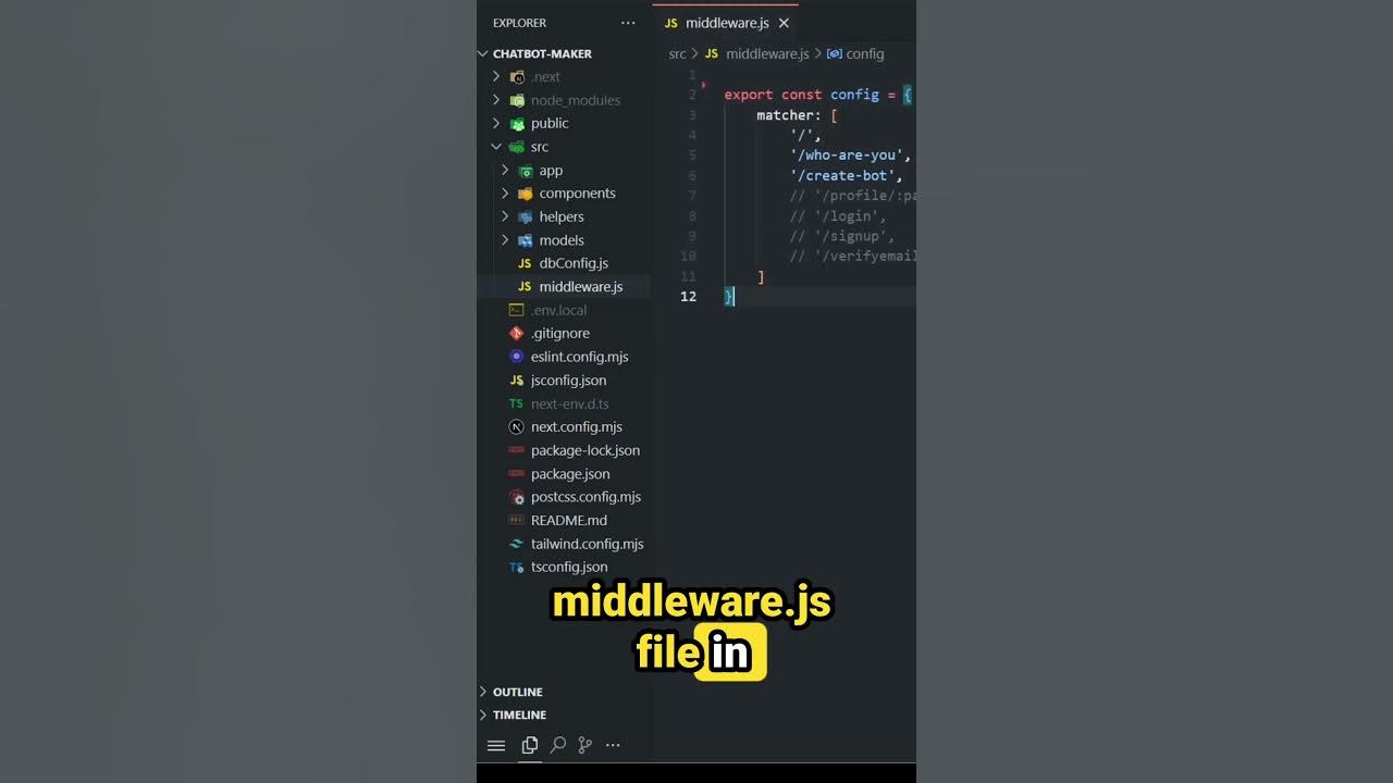 learn middleware in nextjs #webdevelopment #coding #middleware #nextjs #react #shorts # ...