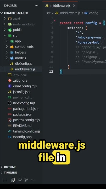 learn middleware in nextjs #webdevelopment #coding #middleware #nextjs #react #shorts # ...