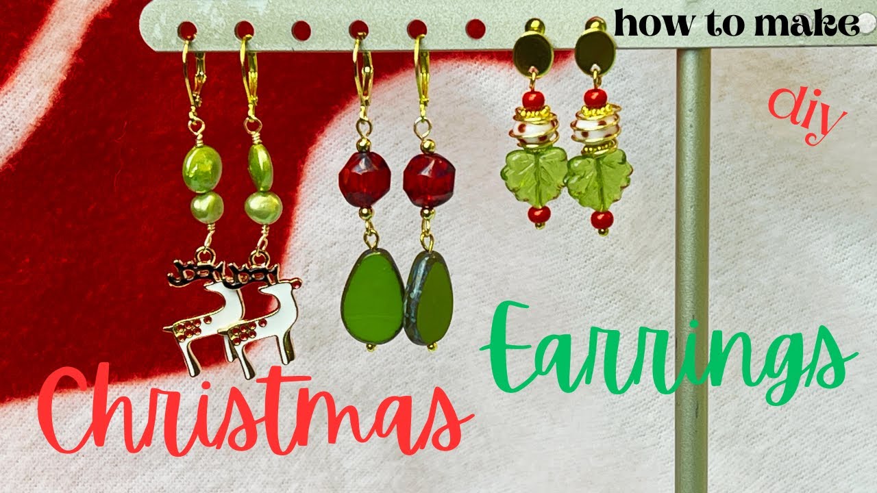 How To Make 3 diy Christmas Earrings / Wire Wrapping Jewelry Tutorial ...