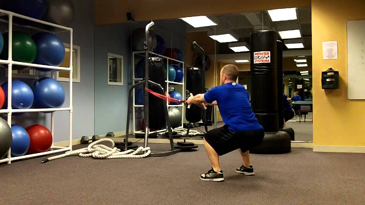 Resistance Band Squat and Row - YouTube