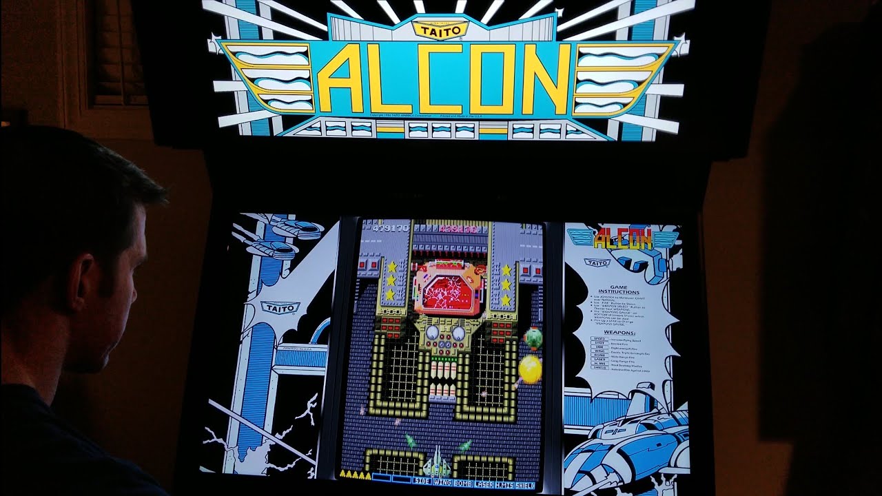 Alcon (aka Slap Fight) Arcade Cabinet MAME Gameplay w/ Hypermarquee ...