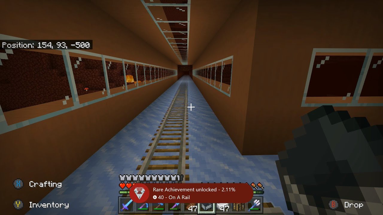 Minecraft Bedrock Achievement Guide : On A Rail - YouTube