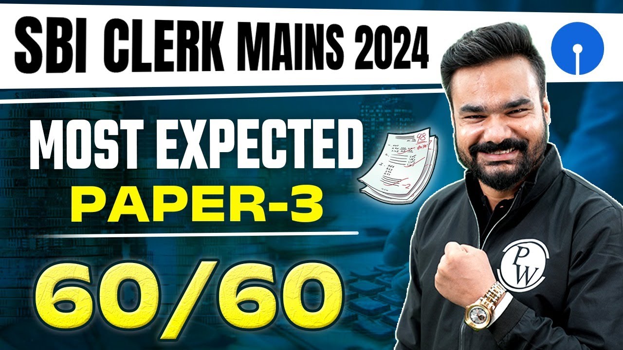SBI CLERK MAINS 2024 | SBI CLERK REASONING MOST EXPECTED PAPER | SBI MAINS REASONING BY ARPIT ...