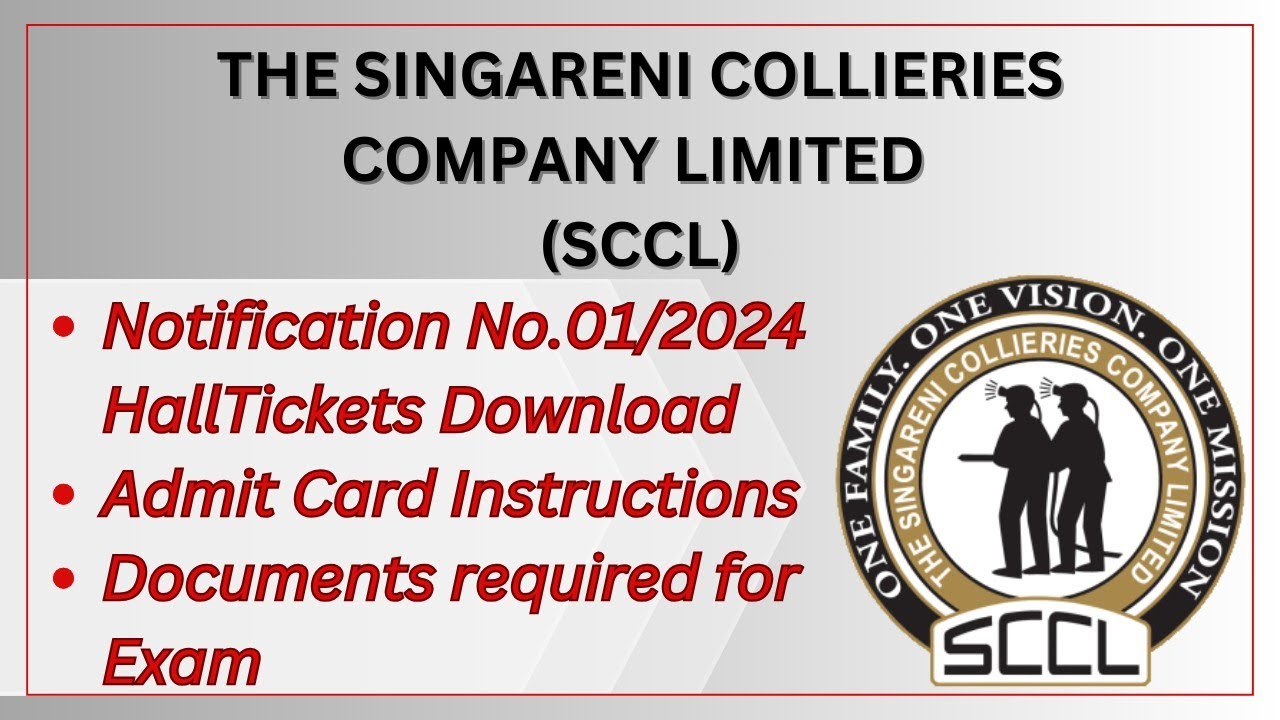 SCCL Halltickets Download | Exam Mode | Employment Notification No.01/ ...